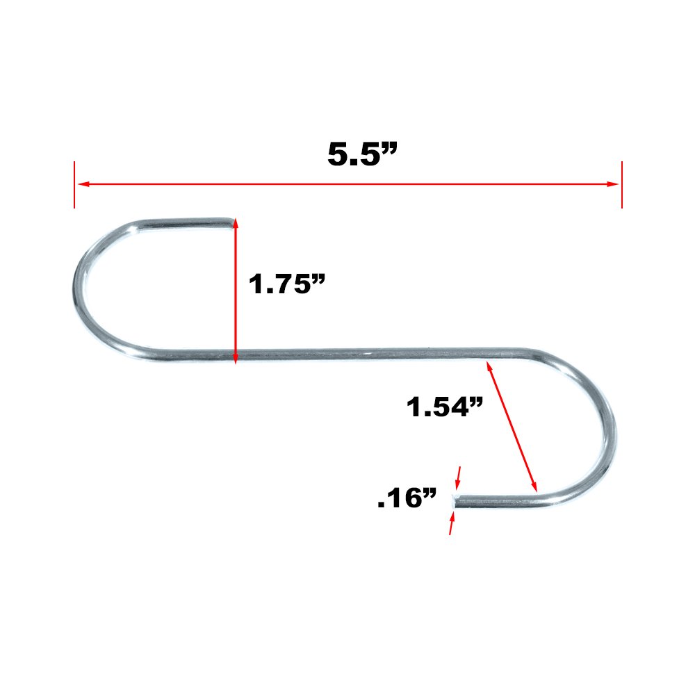 Heavy Duty S-Hooks for Hanging β Comes in 1 3/4 Inch β Stainless Steel Finish (5 Pack)