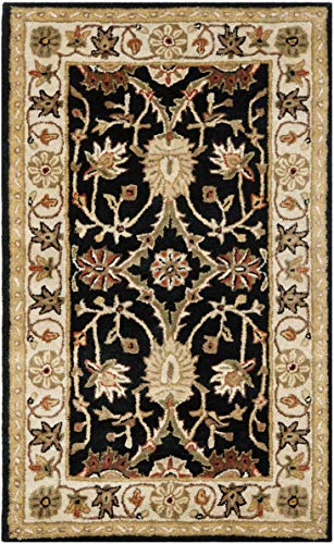 SAFAVIEH Antiquity Collection Accent Rug - 2'3" x 4', Black, Handmade Traditional Oriental Wool, Ideal for High Traffic Areas in Entryway, Living Room, Bedroom (AT249B)