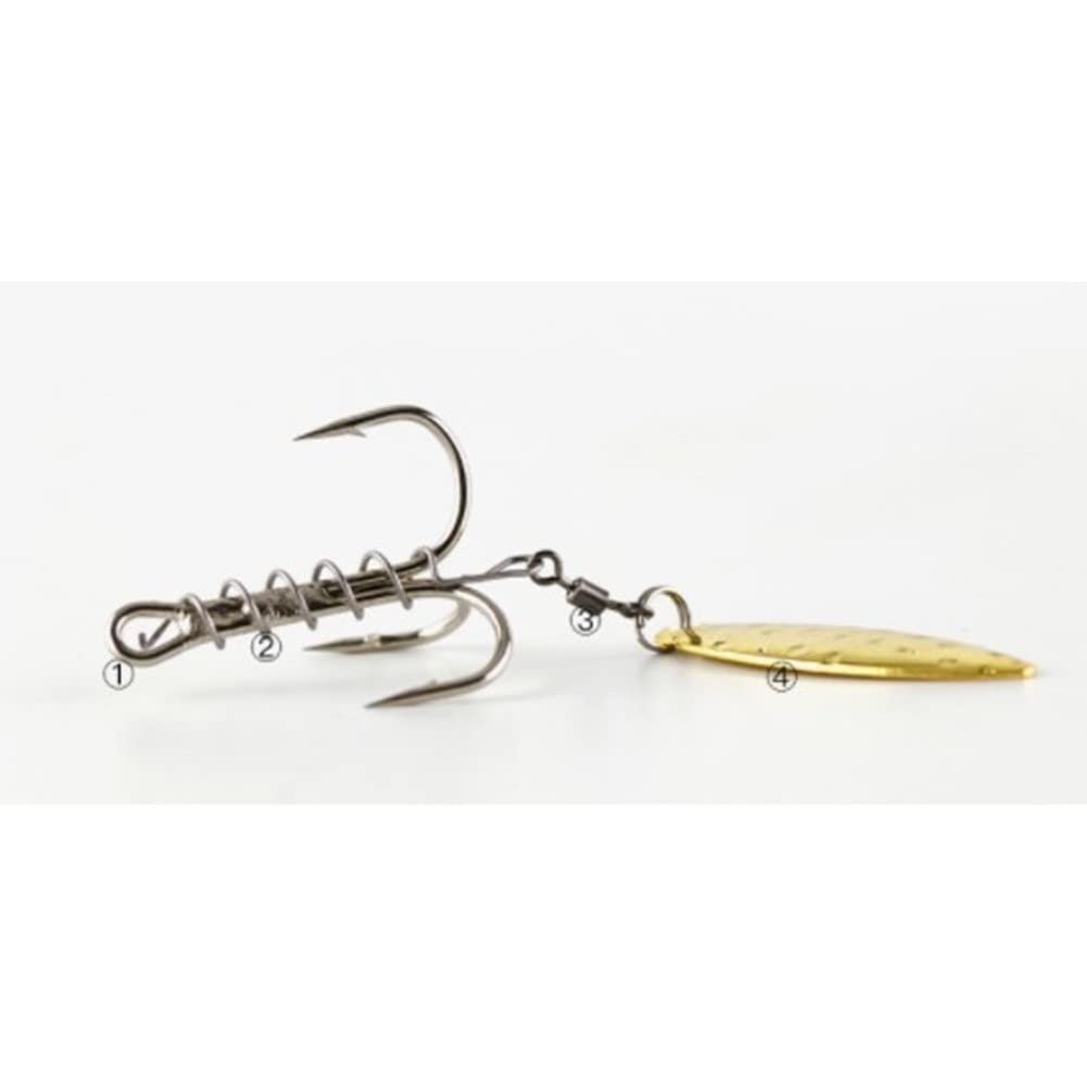 chaber Hooks 10pcs Bait Spring Dough Treble Hooks with Spinner Spoon Bait with Hooks for Lure Fishing Tackle Fishing Hooks (Size : 2)