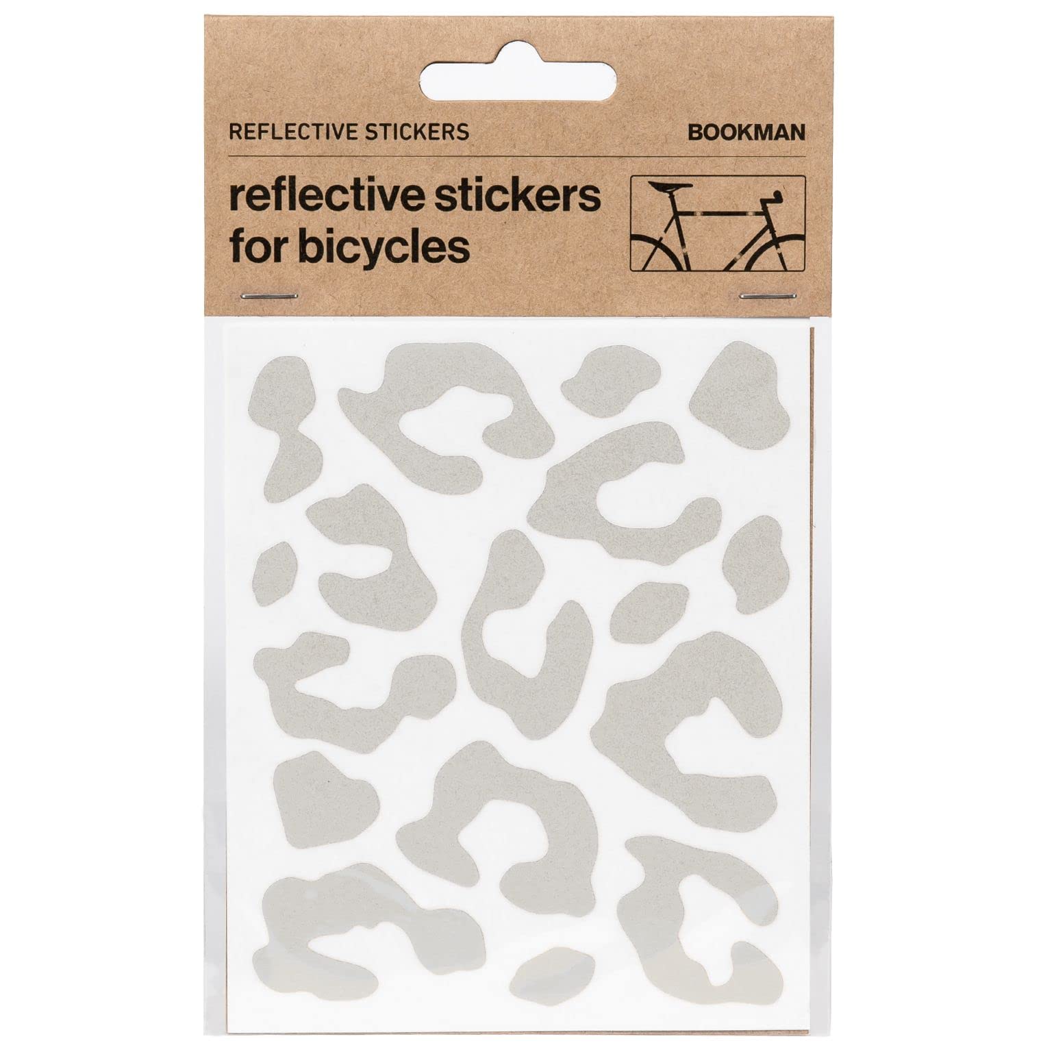 Bookman Reflective Stickers, Leopard Print (White) - Hard Surface Stickers - 1 Sheet (3.74 x 4.53 inches)