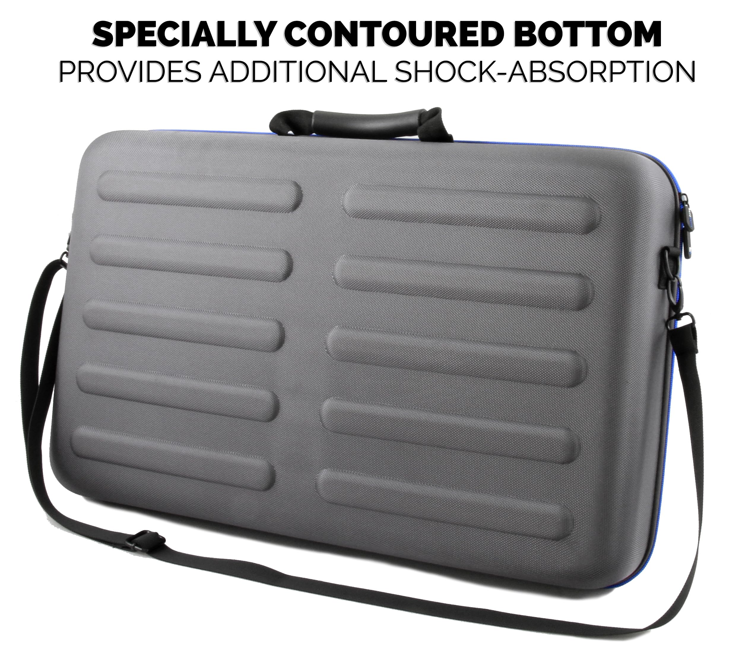 CASEMATIX Carry Case Compatible with Roland DJ-202 Serato DJ Controller and Drum Machine Accessories In Customizable Foam - Includes Studio Travel Case Only with Shoulder Strap