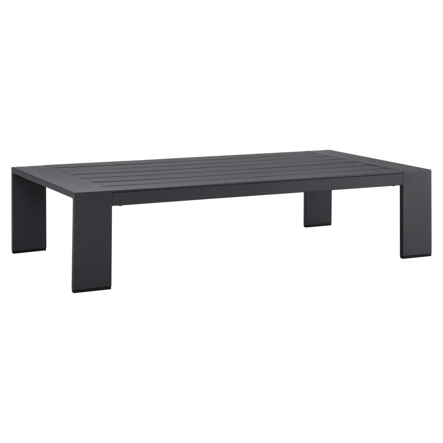 Modway Tahoe 4-Piece Fabric/Powder-Coated Aluminum Outdoor Set in Charcoal/Gray