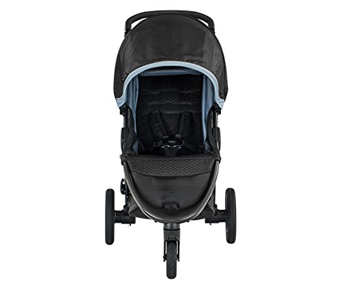 Britax B-Free Stroller, Frost - All Terrain Tires - Adjustable Handlebar - One Hand Fold - Large UV50 Canopy