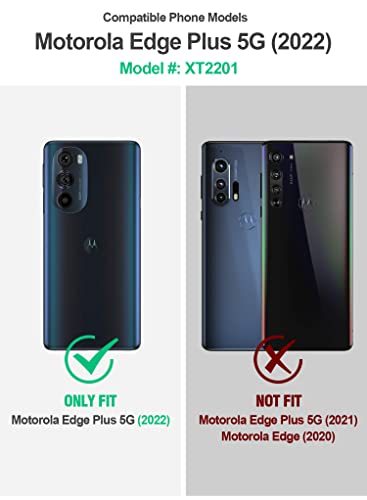 Poetic Revolution Case for Moto Edge Plus 5G 6.7" (2022) / Edge+ 5G UW (2022), Model # XT2201, Full-Body Rugged Shockproof Protective Cover with Kickstand and Built-in-Screen Protector, Black
