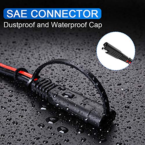 ELECTOP 15Feet 10AWG SAE to SAE Extension Cable Quick Connect Disconnect SAE Power Connector Cable Wire Harness with Dust Cap for Automotive RV Motorcycle Solar Panel SAE Plug Battery Charging Cable