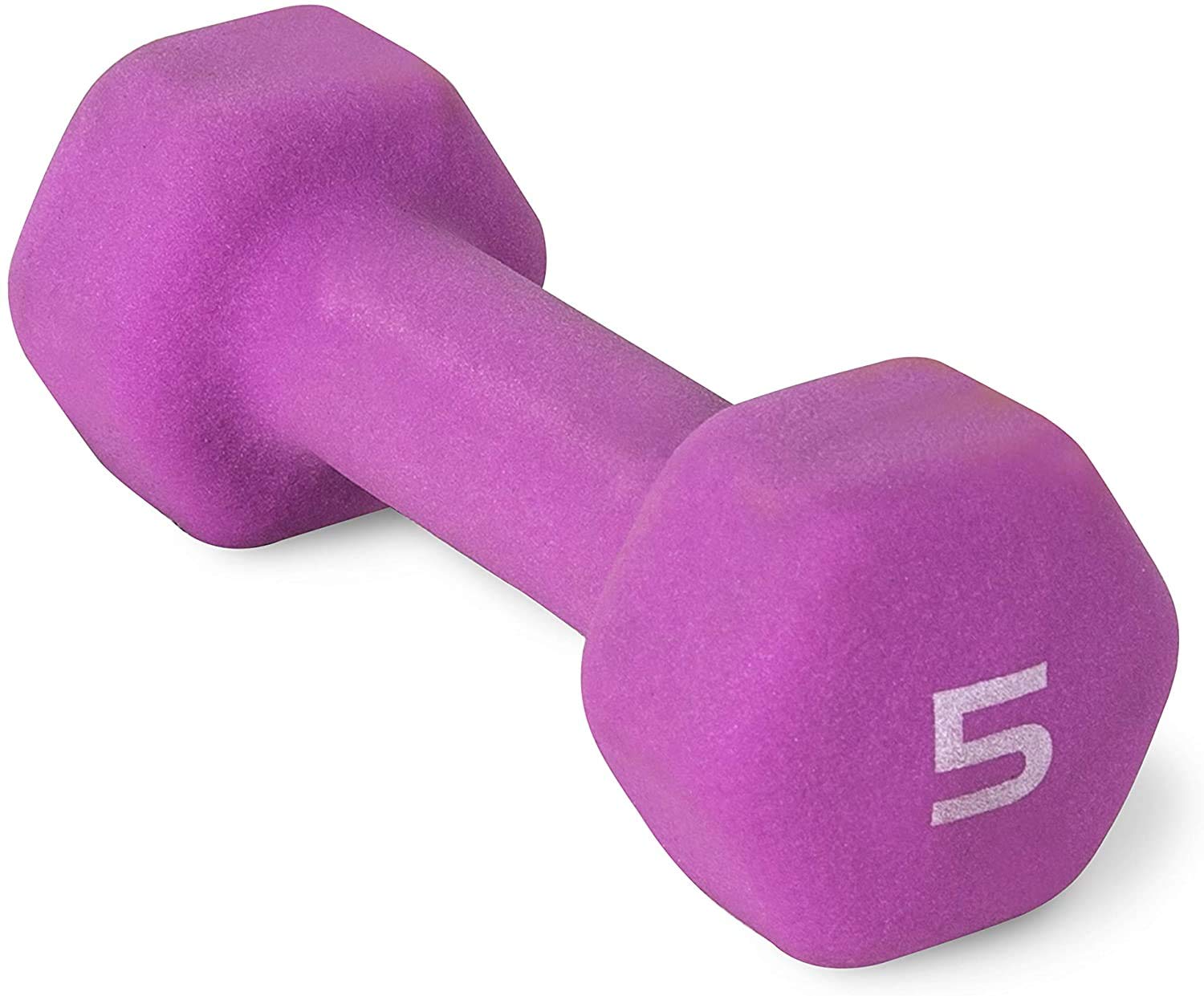 CAP Barbell Neoprene Coated Dumbbell Weights, Single, 5 LB