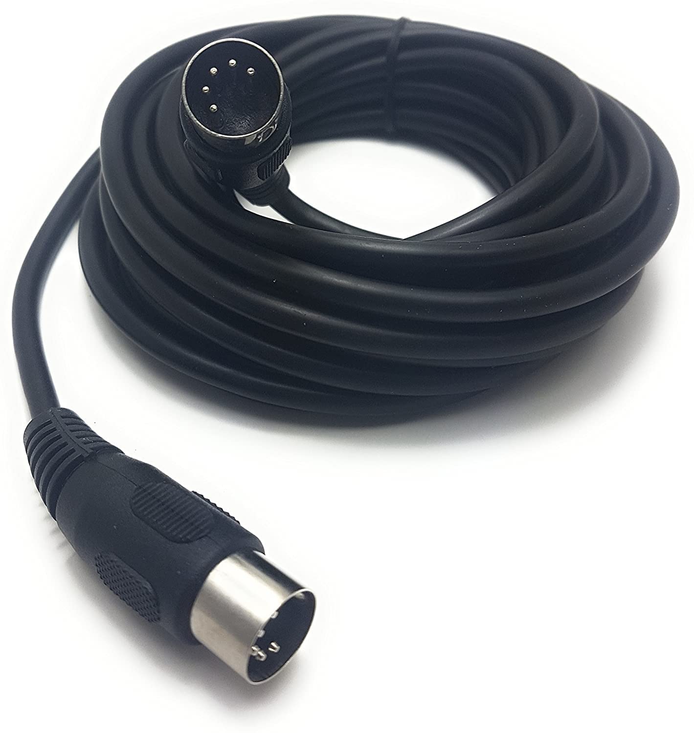 C&E 3 Feet (ft) MIDI Cable with 5 Pin DIN Connector, Black