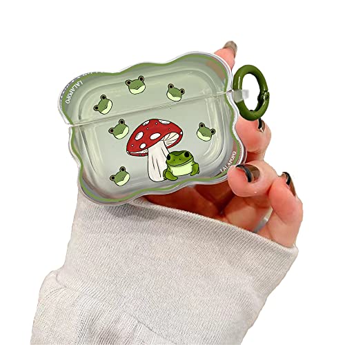 LALAPOPO Compatible with Airpods Pro Case Frog, Cute Case with Keychain for Women Girls Kids Clear Thin Soft Silicone Kawaii Cartoon Protective Cover for AirPods Pro Charging Case
