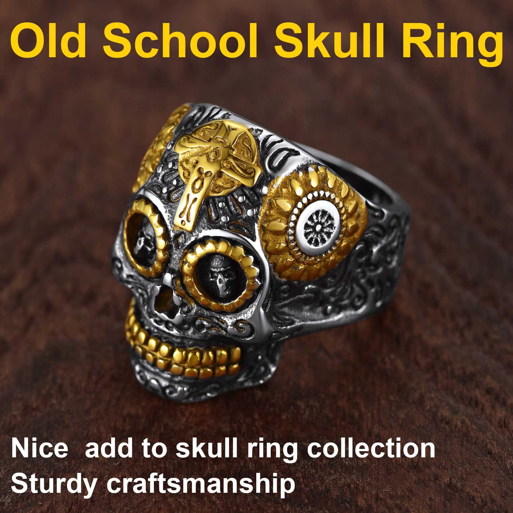 ChainsProMax Skeleton Ring Size 14 Gothic Rings for Women