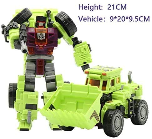 NBK Deformation Oversize Toys Robot Devastator Engineering Combiner 6 in 1 Action Figure Car Truck Model Gift for Kids Boys (Green)