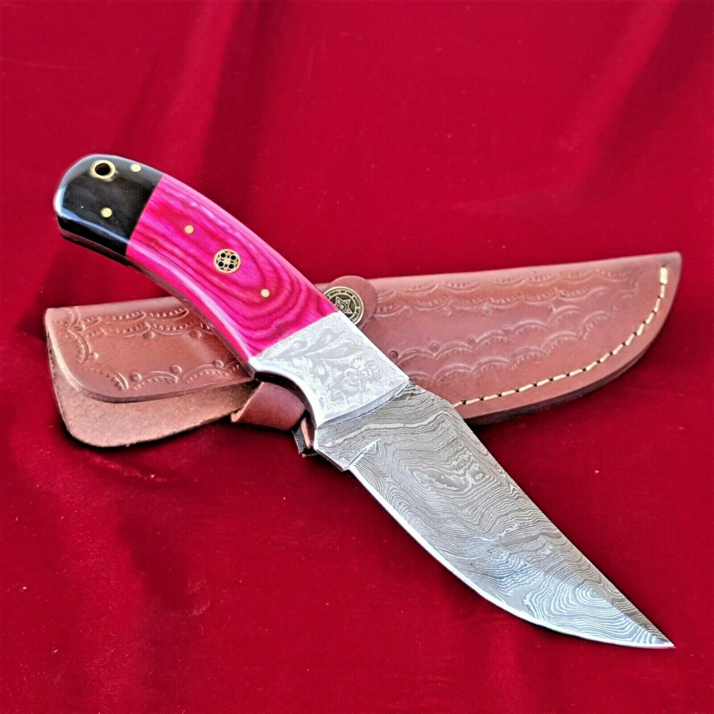 CRAFTOMATIK Hunting Knife | Damascus Steel | Work Knife | Bowie | Damascus Hunting Knife | DHK86