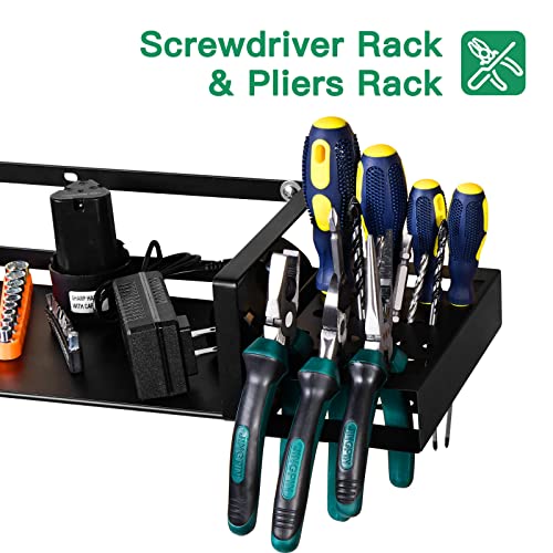 Power Tool Organizer, Heavy Duty Metal Tool Shelf, Drill Wall Mounted Storage Rack,Tool Storage Organizer Holder for Power Tool Removable Design, Perfect for Garage, Warehouse
