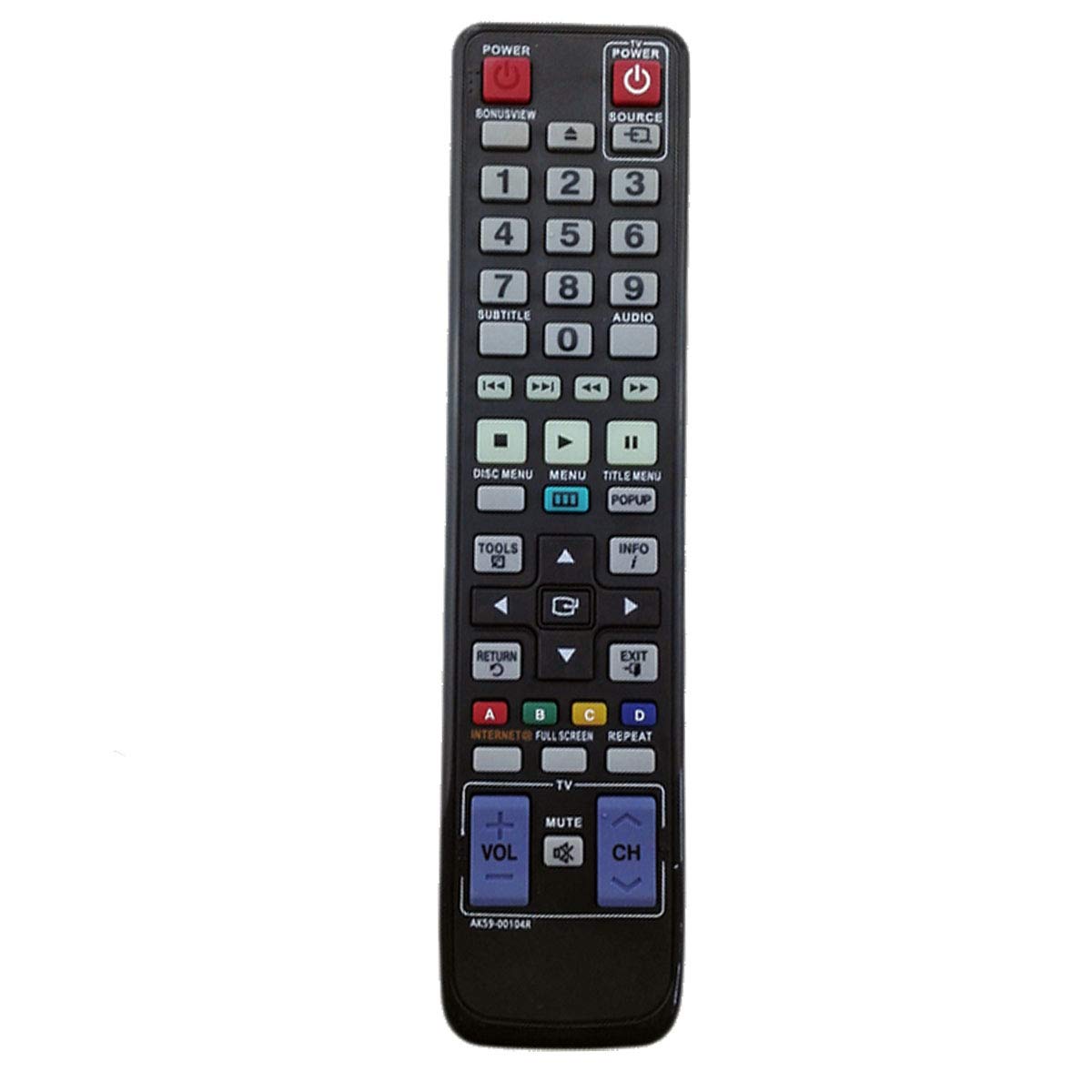 BOTTMA New Remote Control AK59-00104R fit for Samsung TV BD-5500C BD-C5300 BD-C5300C/ZA BD-C5500 BD-C5900 BD-C6500 BD-C6600 BD-C6600/XAA BD-C6800 BD-C6800/XAA