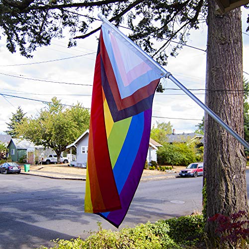 ENMOON Progress Pride Flag Rainbow Vibrant Colors(3βx 5β, Poly,1 Pack) Perfect for Showing Your Pride LGTBQ Community Support