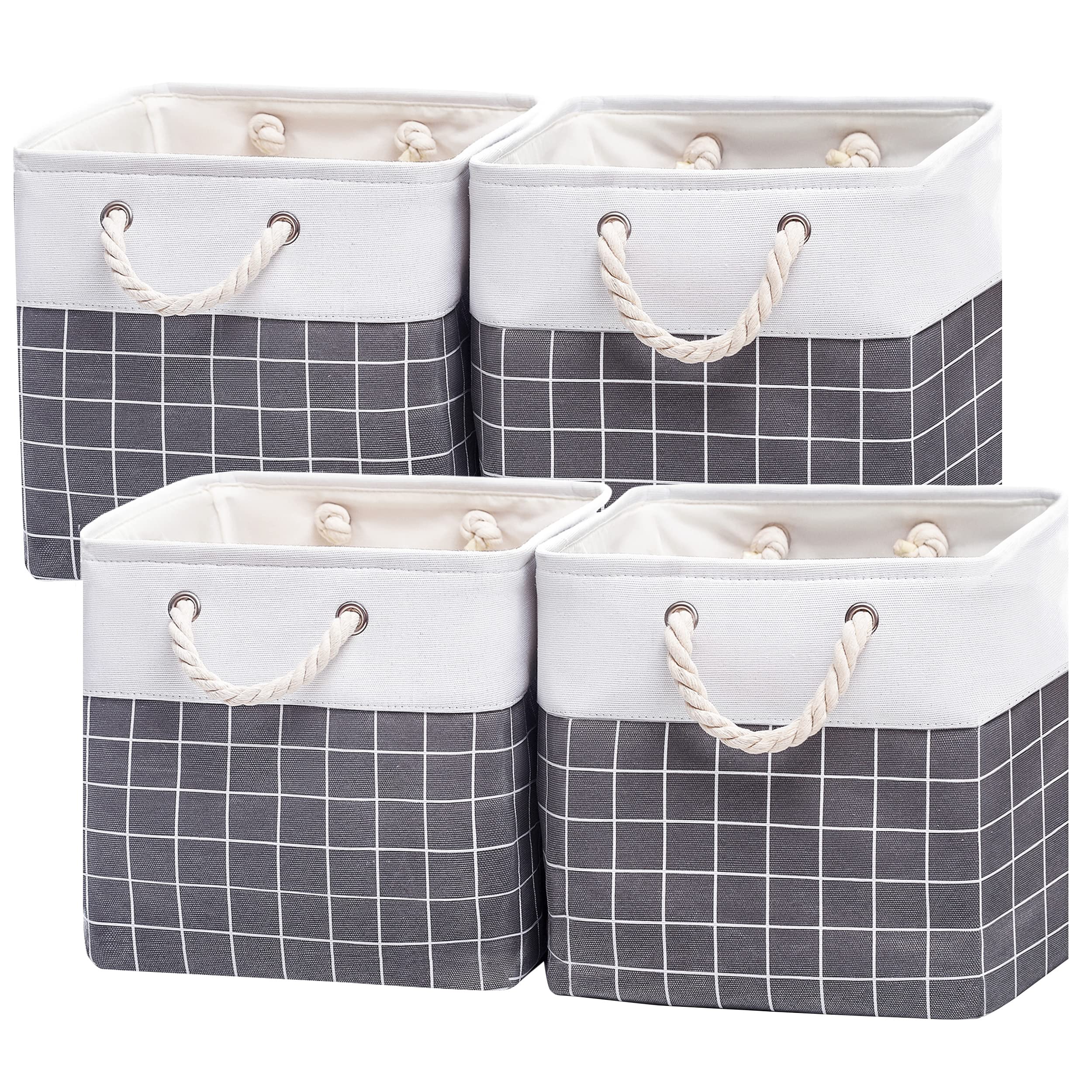 Kerhouze 11 Inch Fabric Storage Cubes Cubby Storage Bins Foldable Baskets for Organizing Shevles Closet Nursery Toys
