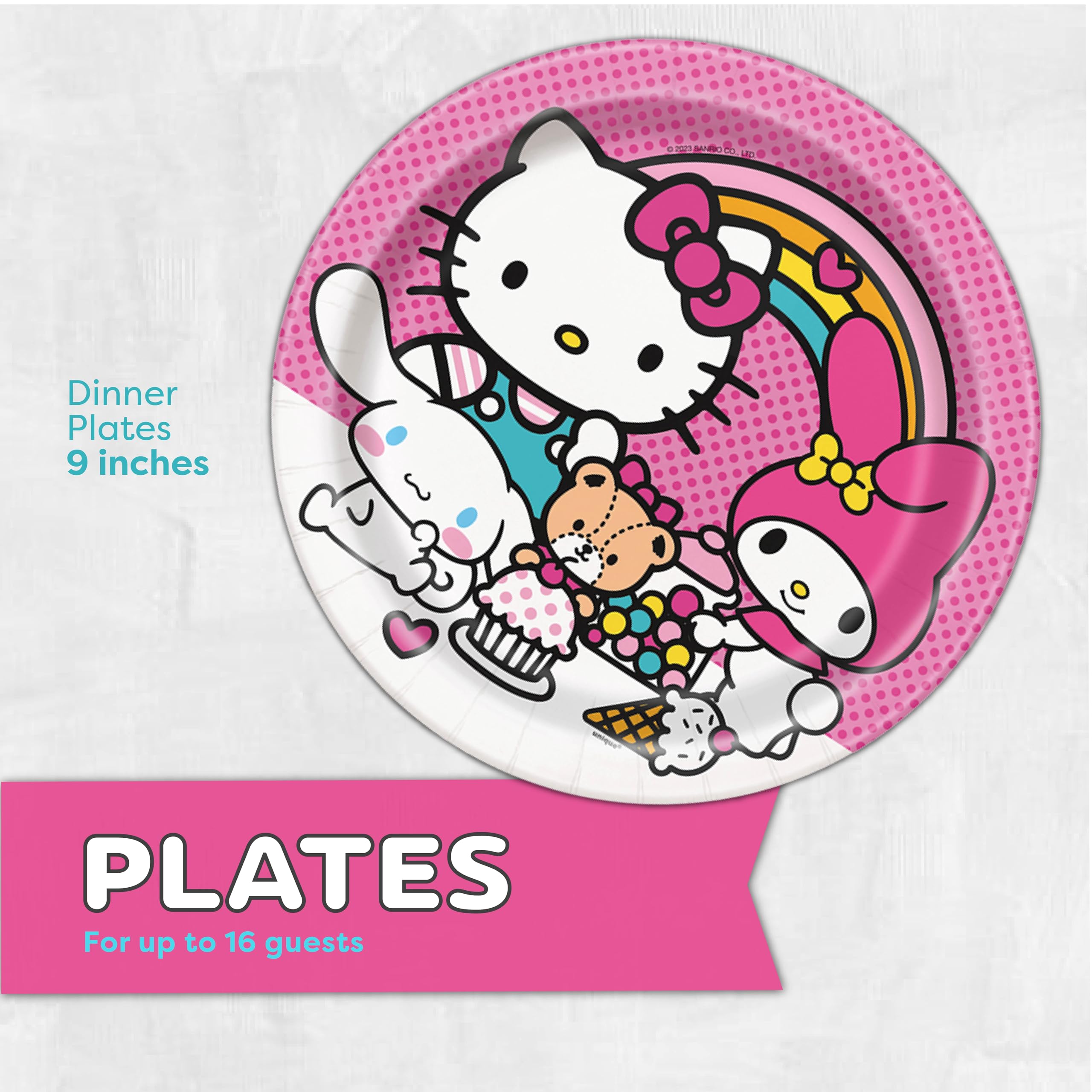 Hello Kitty Birthday Decorations & Party Supplies | Hello Kitty Plates, Napkins, Sticker | Officially Licensed