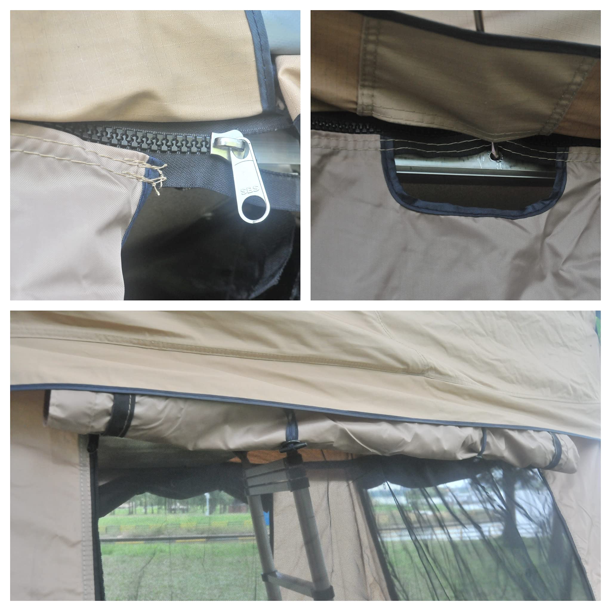 Campoint Rooftop Tent Annex for 2-3 Person Tent with PVC Ground Cloth Side Windows and Front Door