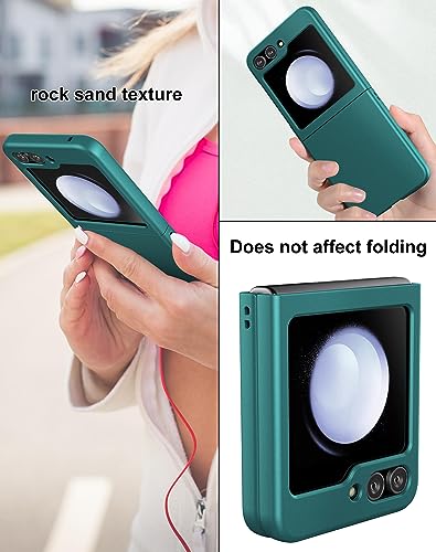 redluckstar Case for Samsung Galaxy Z Flip 5,Thin Slim Fit Matte PC with Non-Slip Full-Body Protection Phone Cover for Galaxy Z Flip 5 (Green)