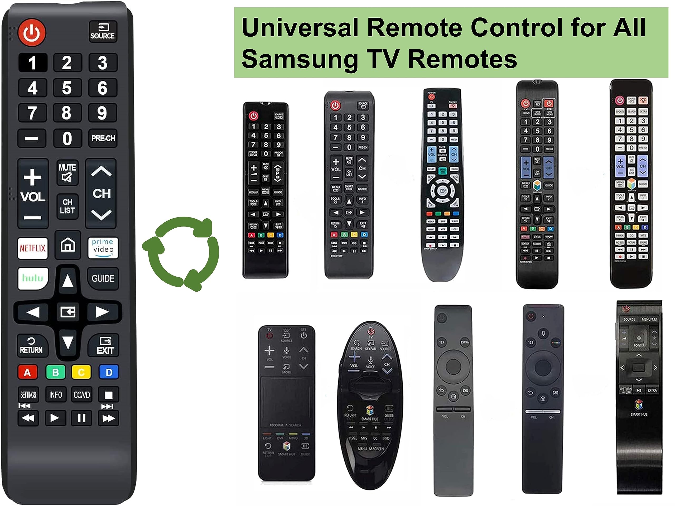 Universal Remote Control for All Samsung-TV-Remote, Compatible with All Samsung LCD LED HDTV 3D Smart TVs