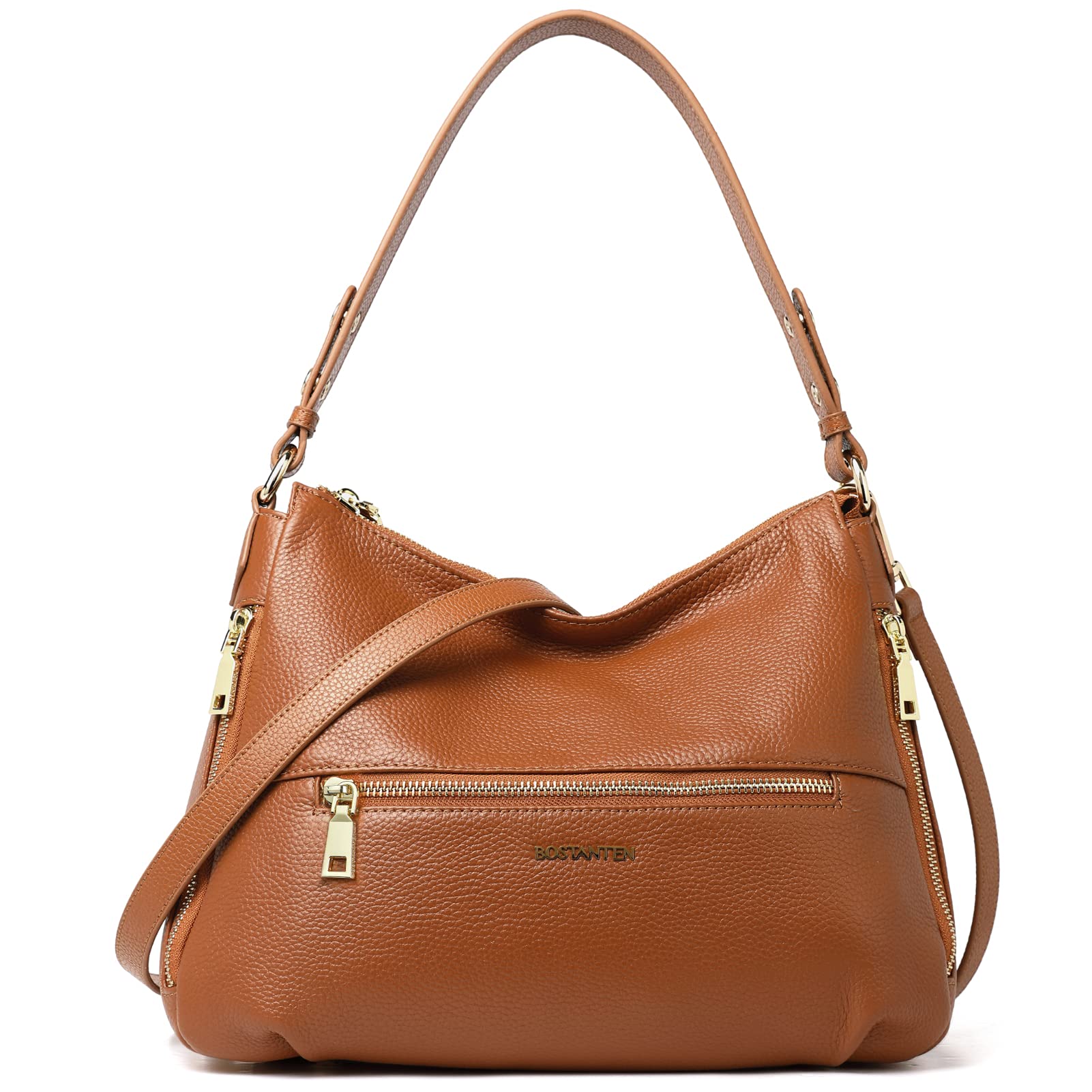 BOSTANTEN Women Handbags Leather Purses Designer Crossbody Shoulder Hobo Bags Brown