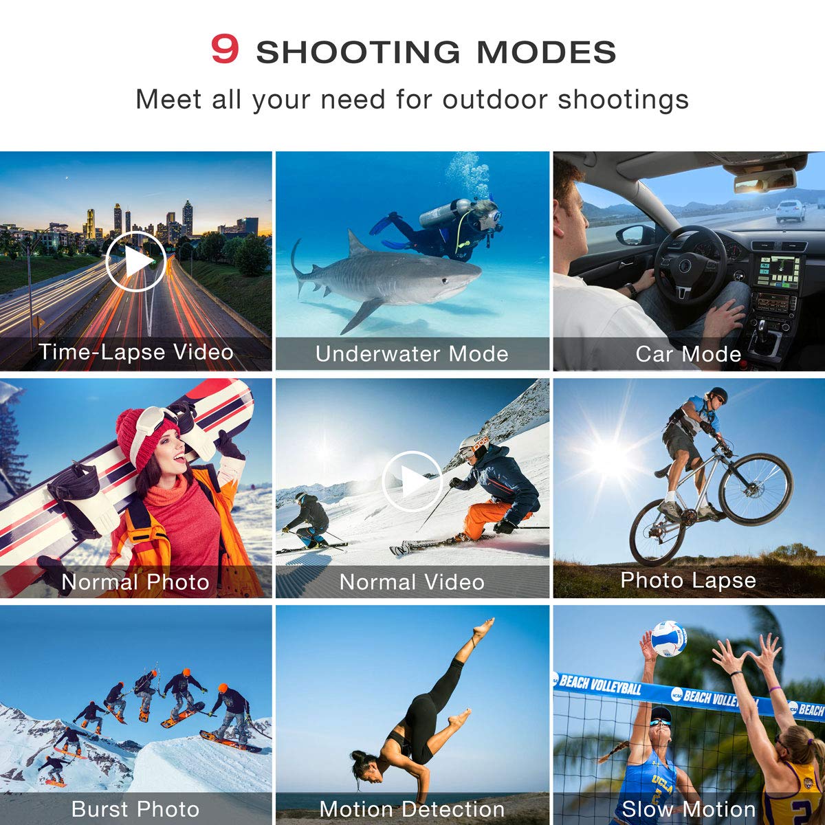 CAMWORLD 4K Action Camera, 20MP WiFi Waterproof Camera, EIS Touch Screen Sports Camera, PC Webcam, 170Deg Wide Angle 40M Underwater Camcorder with Remote Control, 2 Batteries and Accessories
