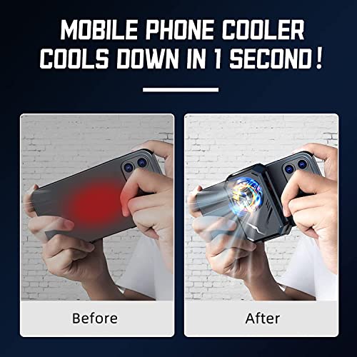 Phone Cooler Semiconductor Radiator Keep Phone Cool and Fast, Phone Cooling Fan For Gaming PUBG Live Broadcast, 4-7.5inches iPhone/Android Cellphone Cooler, Noiseless Portable Phone Cooling Case
