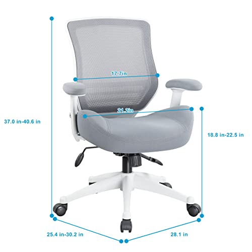 BOLISS 400lbs Ergonomic Office Chair with Super Soft Adjustable Arms,Molded Foam Seat and Lumbar Support Home Office Desk Chair,Swivel Computer Chair (Grey)