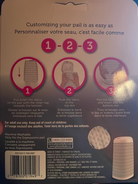 Diaper Genie Playtex Expressions Fabric Sleeve, Tan Knit (Tan Knit)