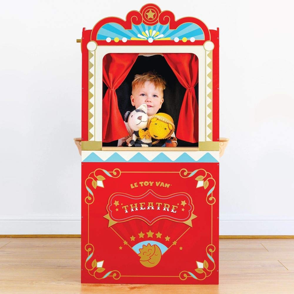 Le Toy Van - Wooden Educational Puppet Theatre | Kids Role Play Toy | Great As A Gift - Suitable for 3 Years + (TV333)