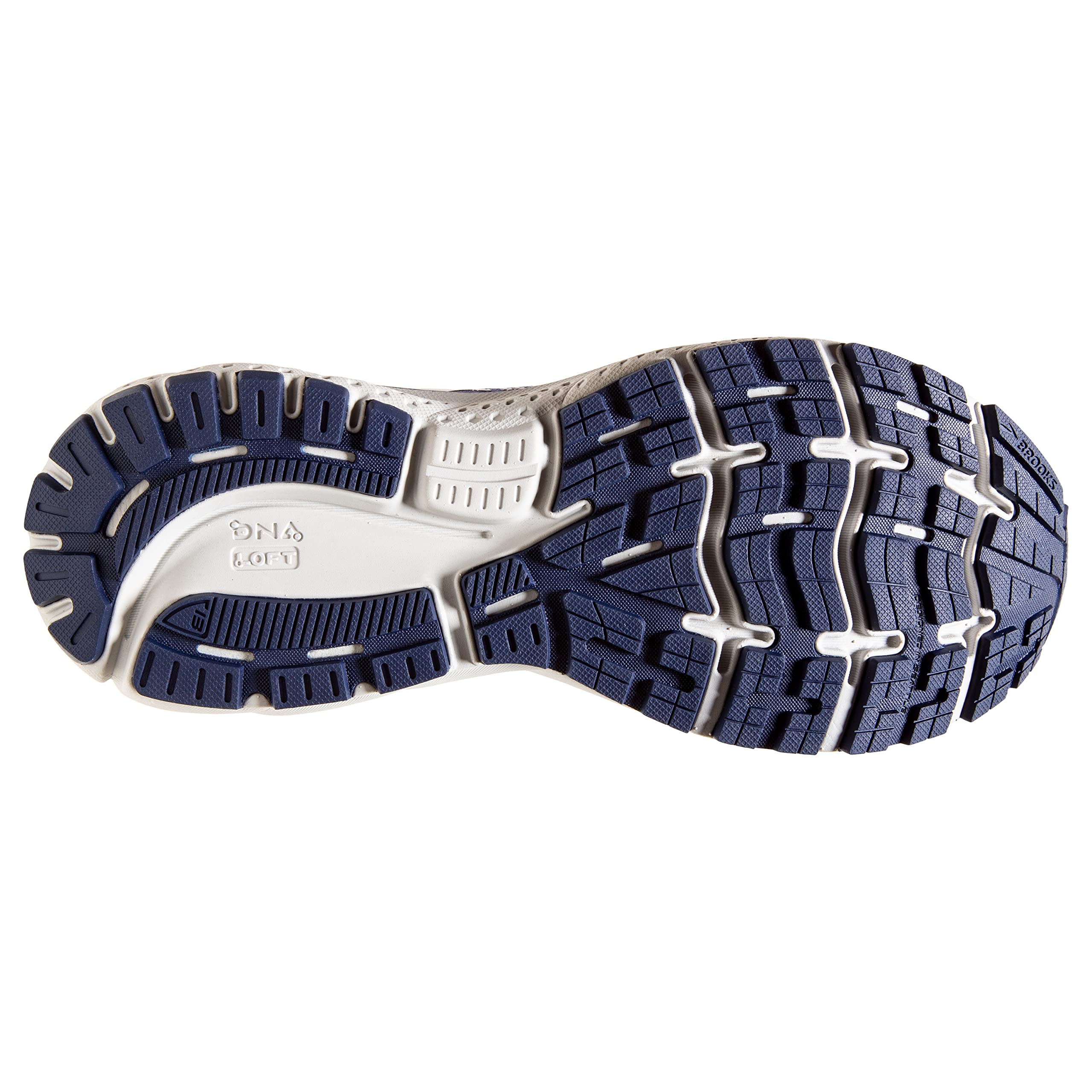 Brooks Men's Ghost 13 Running Shoe - White/Grey/Deep Cobalt - 11.5 Narrow