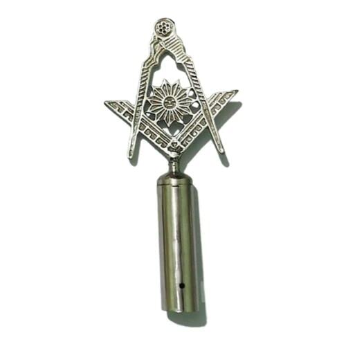 CraftX Masonic BLUE LODGE TOPS, MM, Silver Color Freemason Masonic Pole Topper Gift for Him - Her