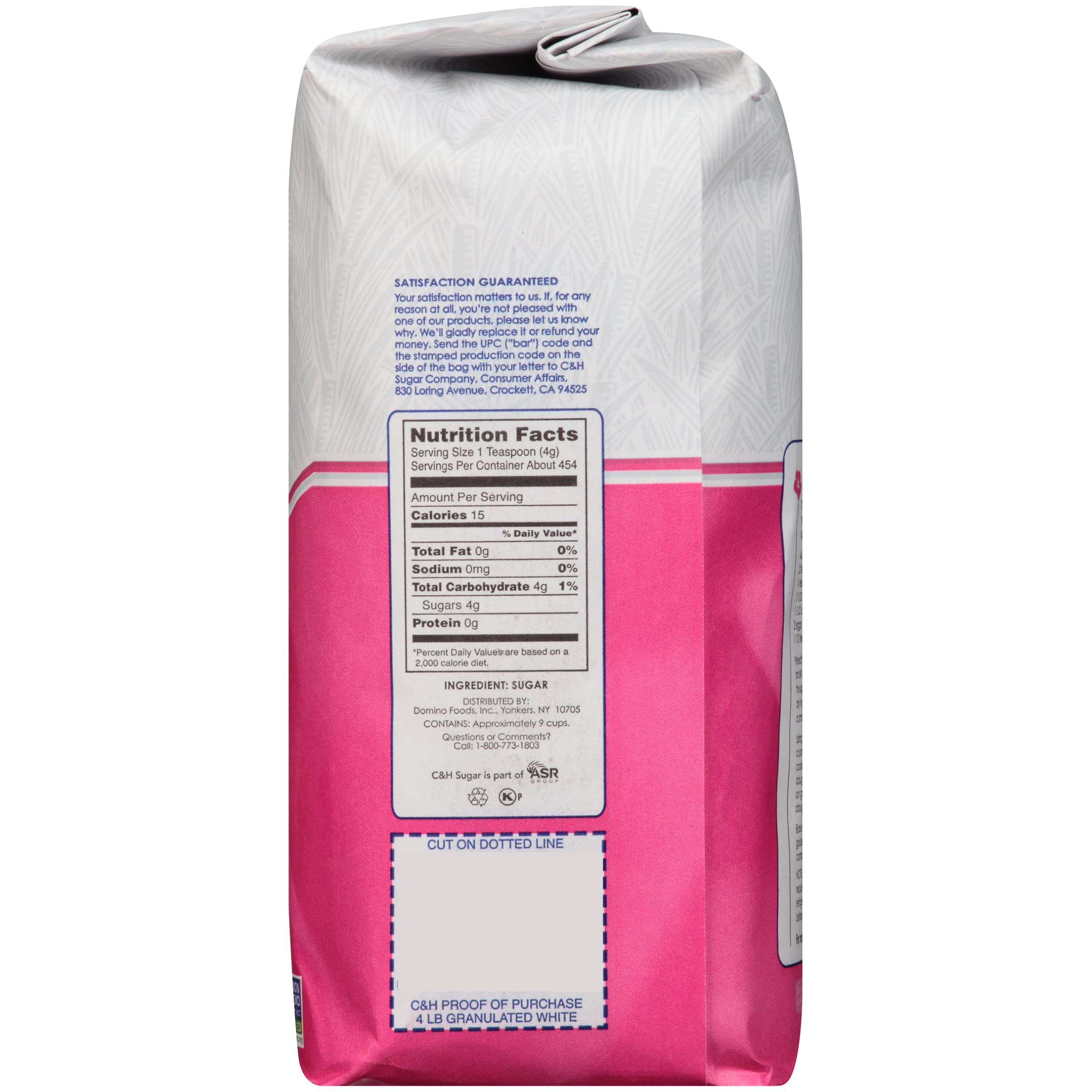 C&H Premium Pure Cane Granulated Sugar, 4 LB Bag (Pack of 2)