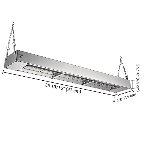 WeChef Electric Strip Heater 2 Pack Portable 36" 1000W Commercial Food Warmer Heating Lamp for Fry Chicken