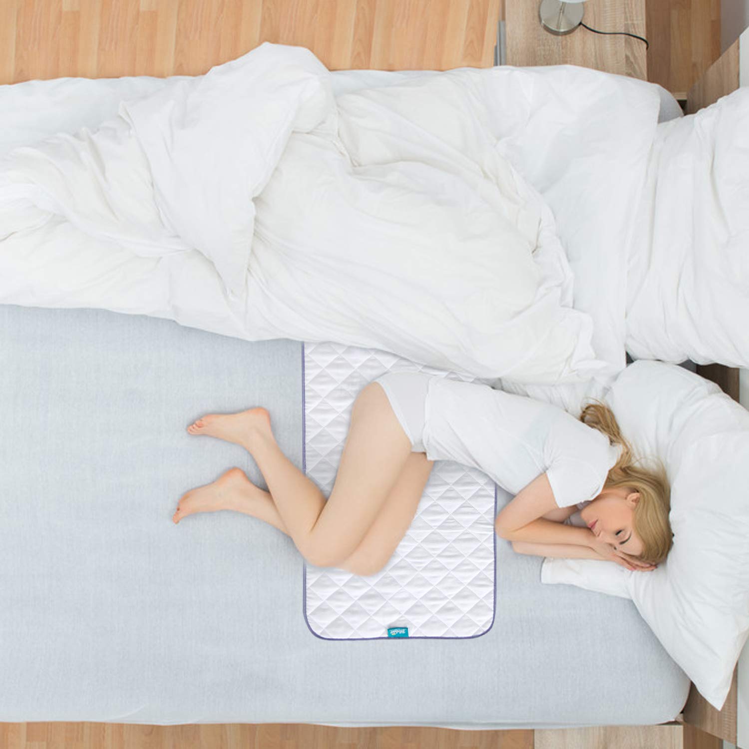 Changing Pad Liners (5 Count) Waterproof Larger Changing Pad Cover 28" X 15", Cotton Flannel, White (Solid Improved Thickness) / Baby Waterproof Pad Washable, 36" x 18", 4 Layers Incontinence Bed Pad