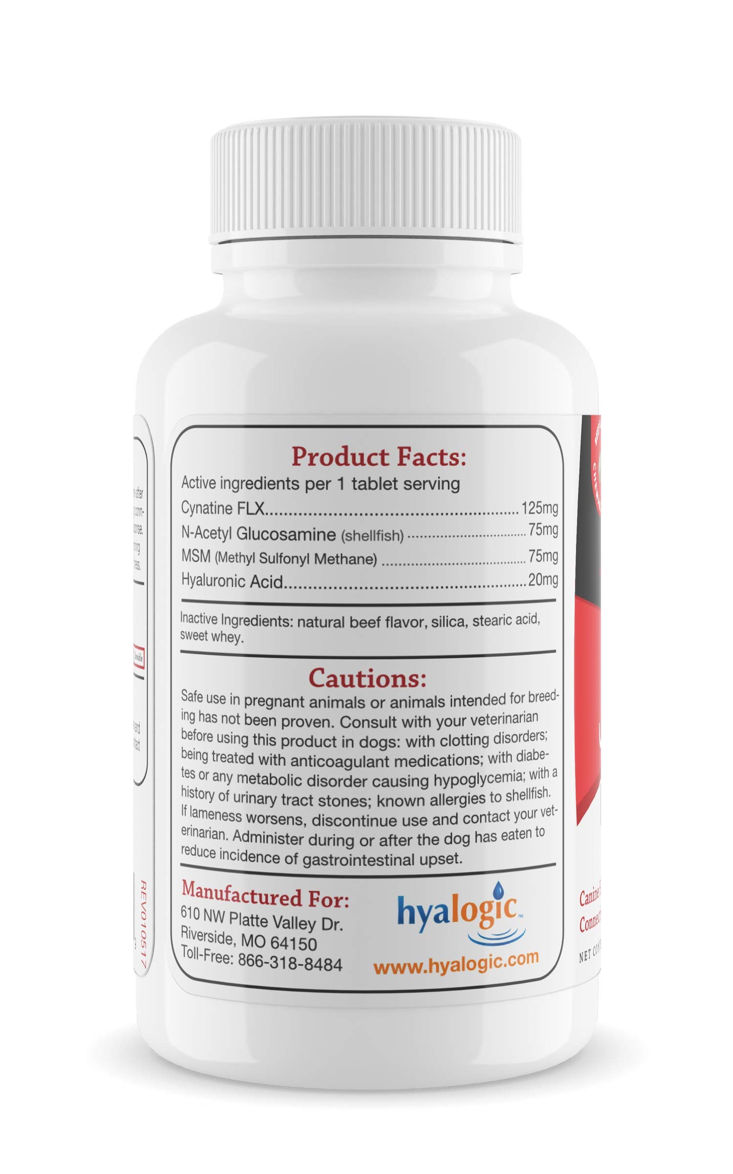 Hyalogic Pro Advanced HyaFlex for Dogs β Amazing Joint Support Supplement for Your Buddy β 30 Beef Flavored Wafers - Dog Joint Supplement w/Hyaluronic Acid, Glucosamine, MSM & Cynatine (30 Tablets)