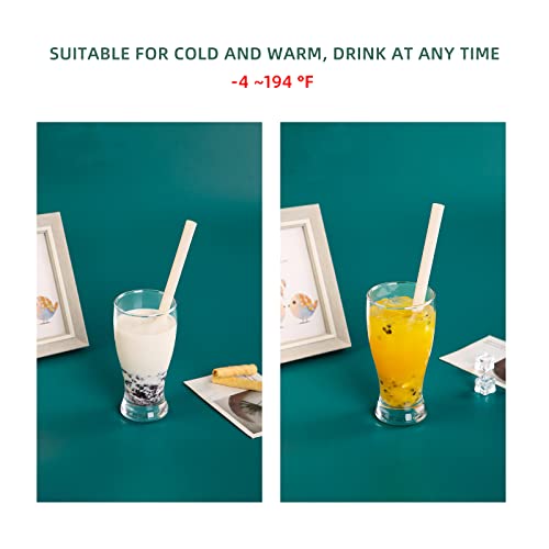 Ecovibe Straws Bamboo Straws Milkshake Straws Bamboo Straws Disposable Compostable Disposable Straw Straws For Hot Drinks Paper Boba Straws Bamboo Straw Drinking Bambo Straws Eco Straws(50 Pcs)