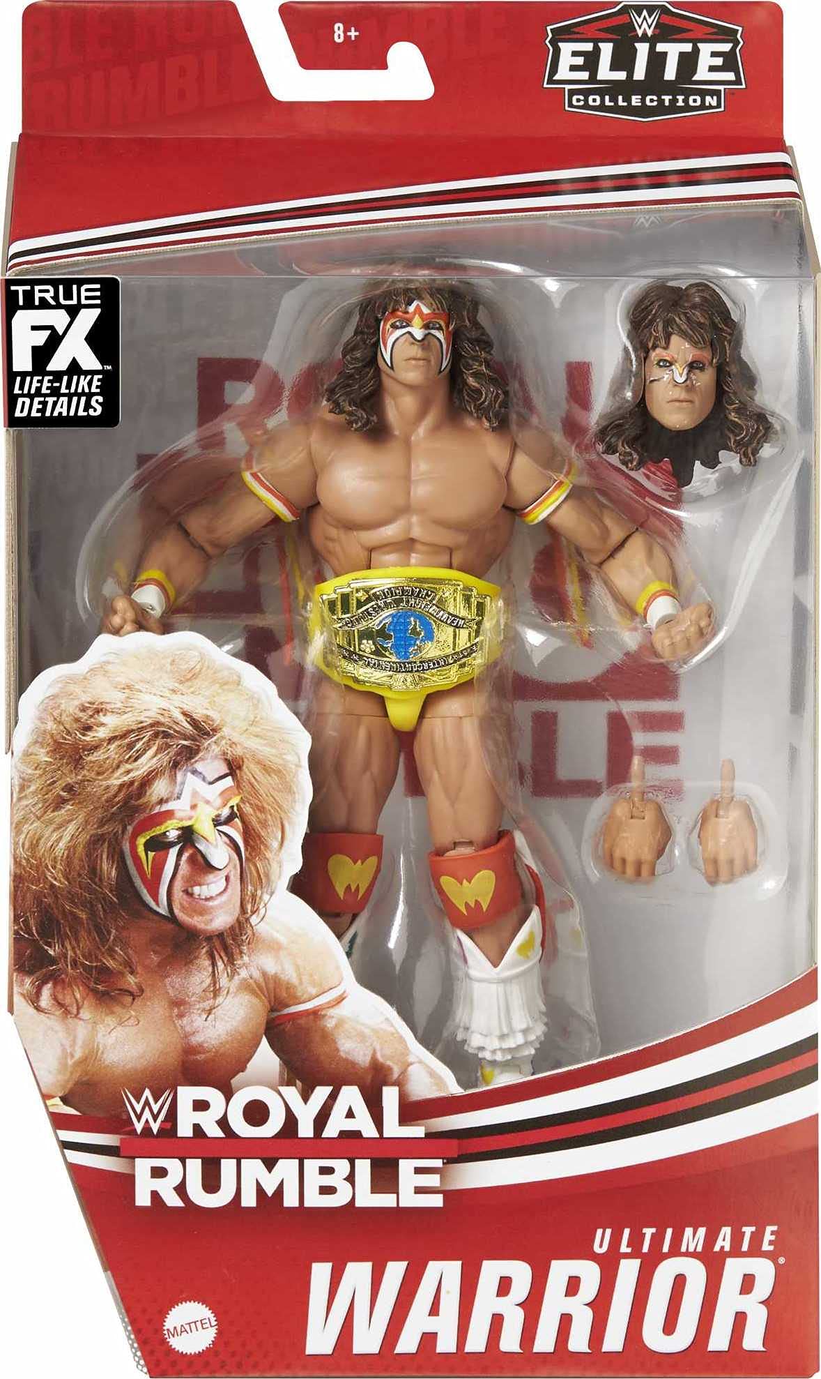WWE Mattel Ultimate Warrior Royal Rumble Elite Collection Action Figure with Authentic Gear & Accessories, 6-in Posable Collectible Gift for Fans Ages 8 Years Old & Up,Multicolor