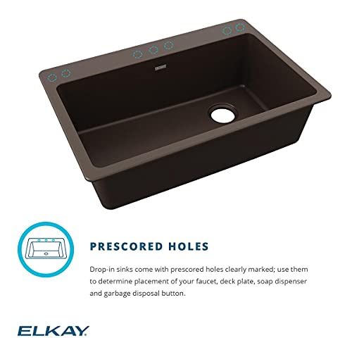 Elkay ELG13322MC0 Quartz Classic Mocha Single Bowl Drop-in Sink