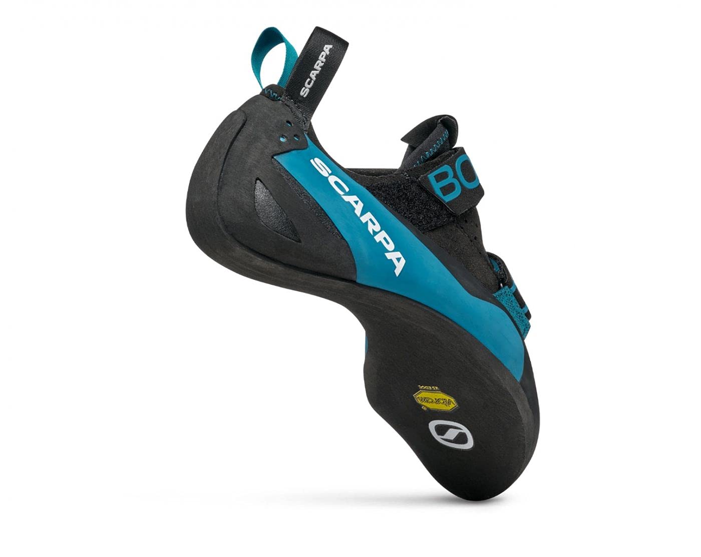 SCARPA Boostic Rock Climbing Shoes for Sport Climbing and Bouldering - Specialized Performance for Edging and Support - Black/Azure - 9.5-10