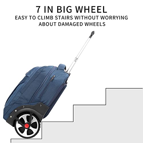 Glodiar AOKING 18/20 Inch Big Wheeled Water Resistant Travel Business Rolling Wheeled Backpack with Laptop (20 inch, Blue)