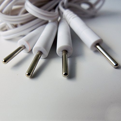 ELYSAID 2Pcs/Pack 4 in 1 Replacement Electrode Lead Wires Connect Cables DC Head 2.35mm Pin 2mm for TENS 7000 & TENS Machines