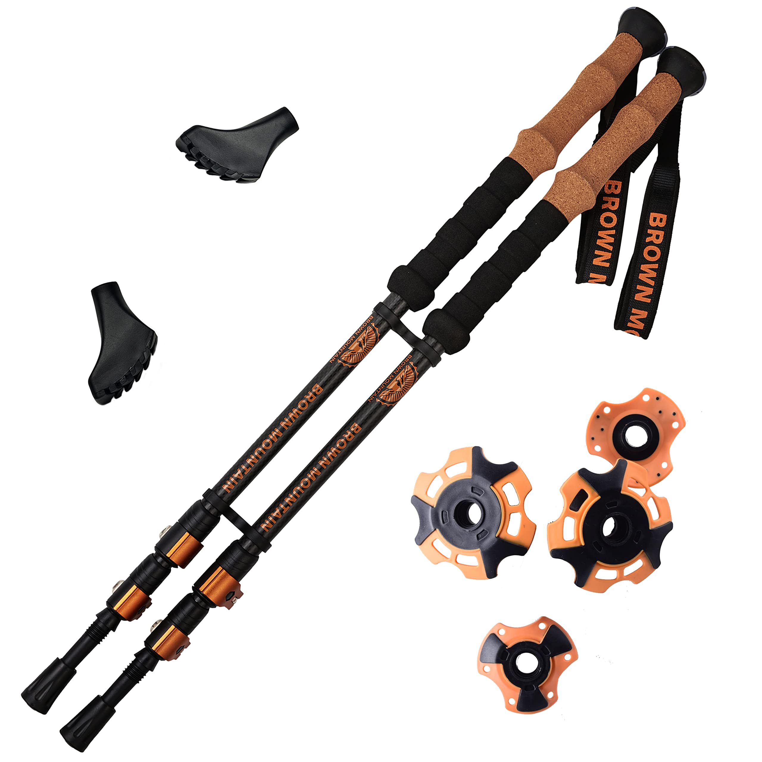 Brown Mountain Robust 3K Carbon Fiber Trekking Poles