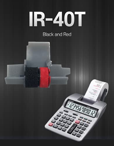 IR-40T Ink Roller, Black and Red Compatible with Canon P23-DH V Calculator, Casio HR-100TM, HR-150TM (6 Pack)