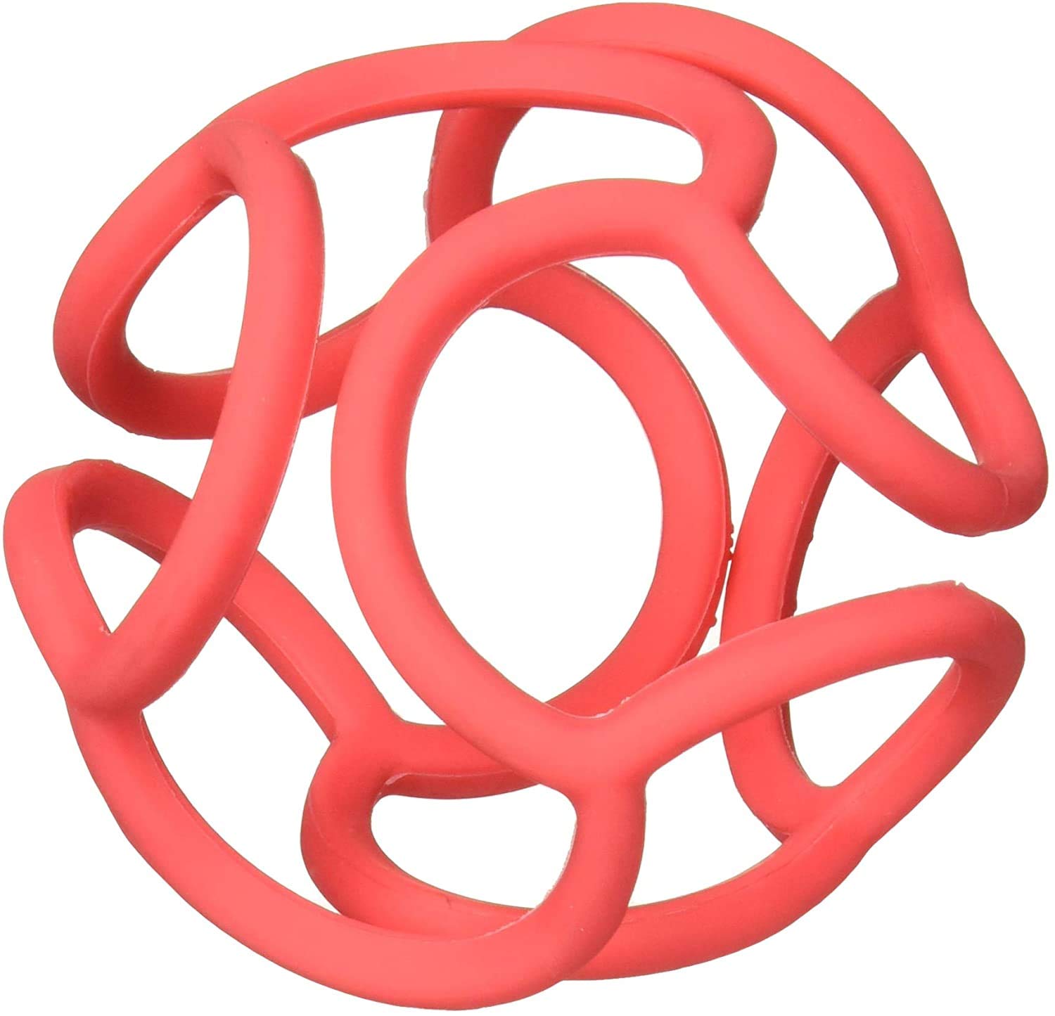 Ogobolli Teething Ring Tactile Sensory Ball Toy for Babies & Kids, 3-Pack - Green, Red, Blue - Stretchy, Soft Non-Toxic Silicone - Ages 3 Months and up
