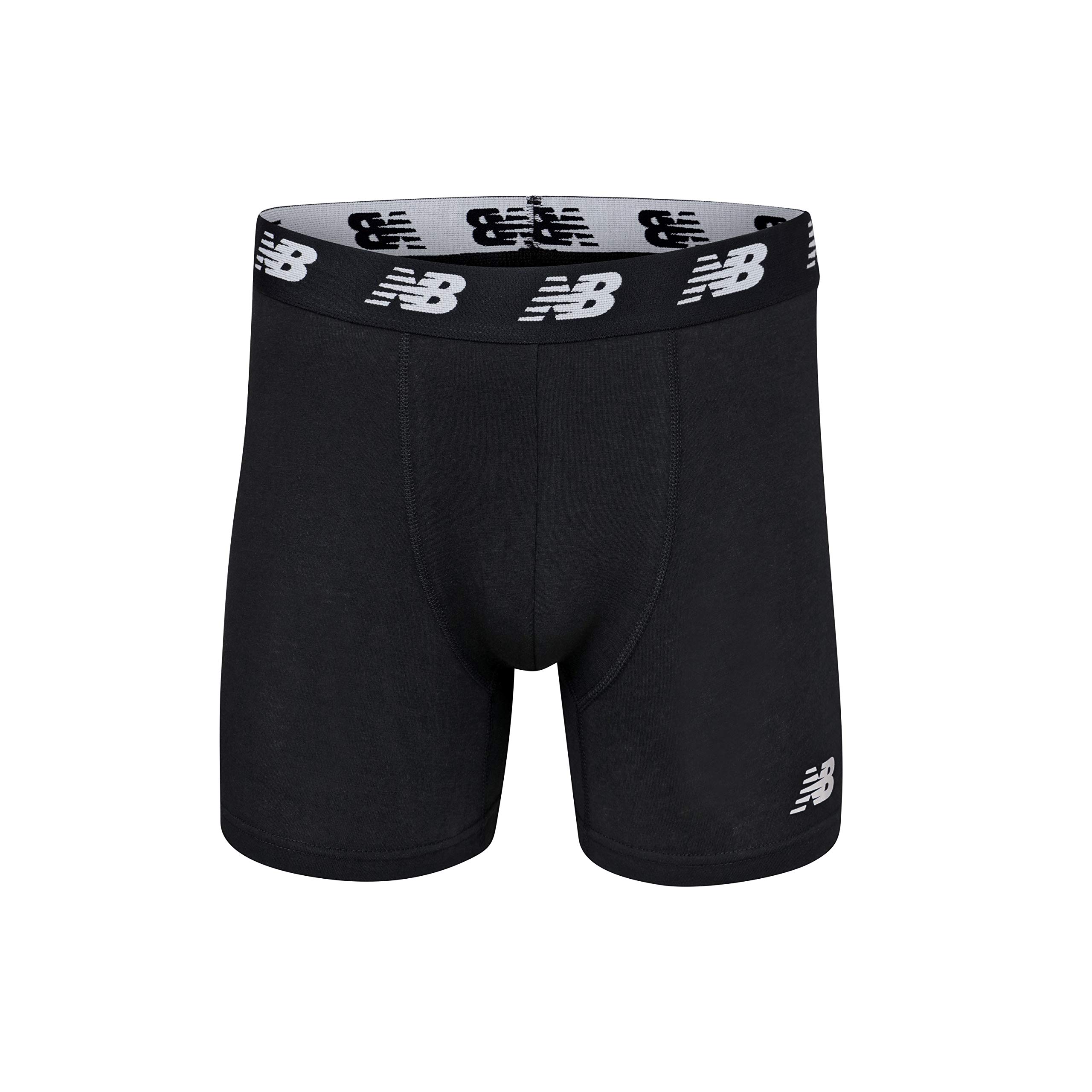 New Balance Men's No-Fly Cotton Performance Boxer Briefs 5 Inch Inseam (4 Pack of Men's Underwear)
