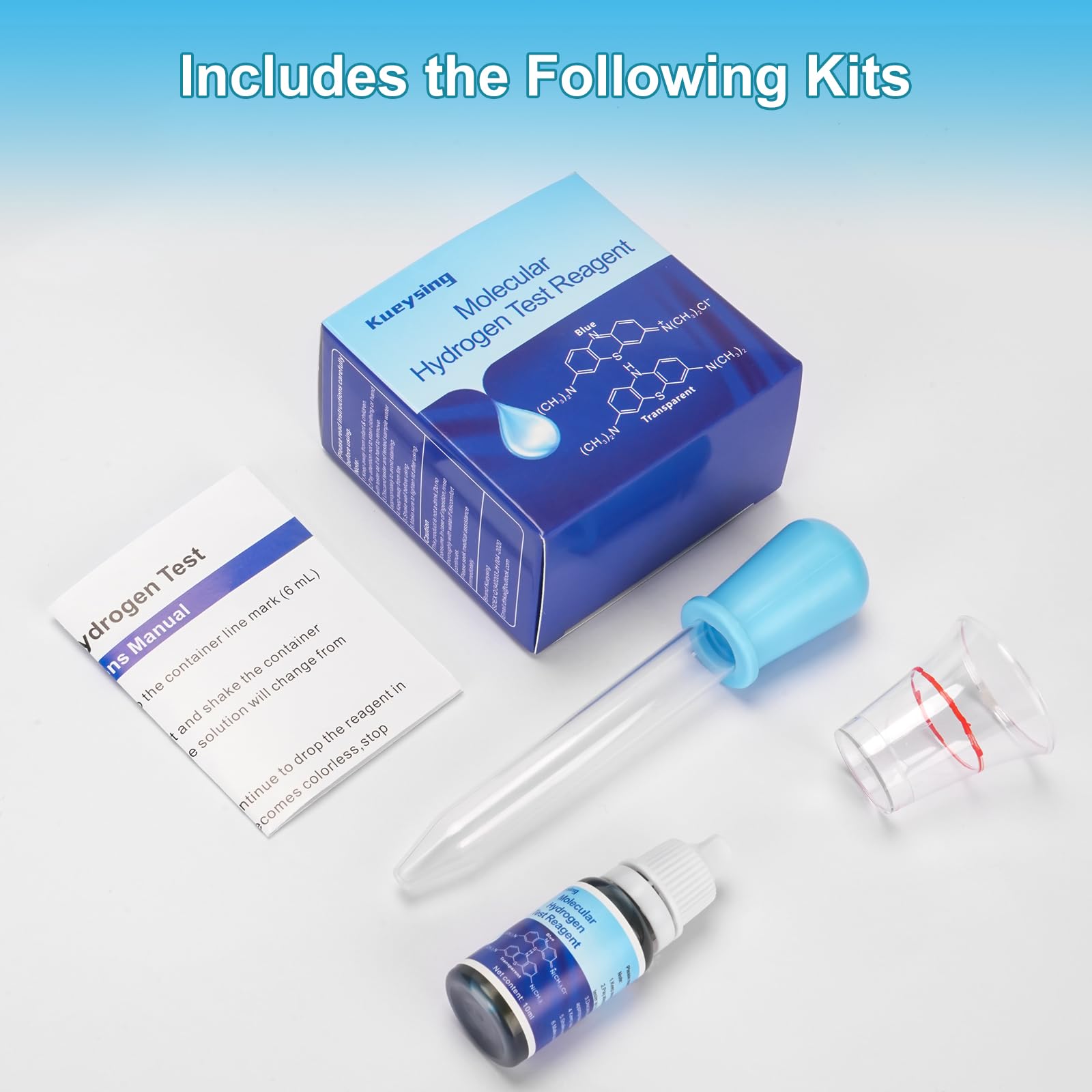 Kueysing Hydrogen Test Reagent,Dissolved Hydrogen Test Reagent ,H2Blue,Test The Concentration of Hydrogen Molecules in Water