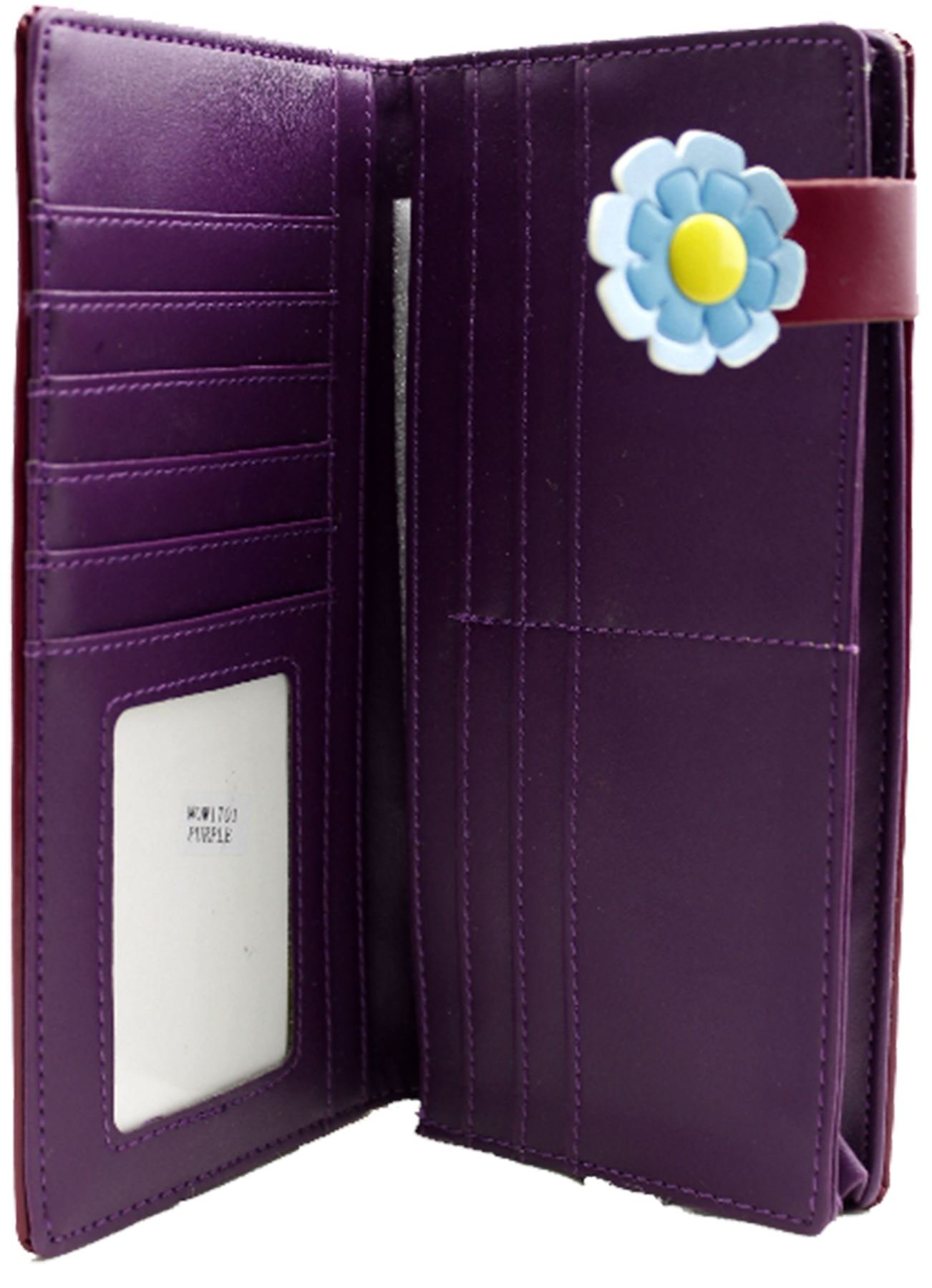 kukubird Fox Design With Flower Buckle Large Ladies Purse Clutch Wallet - Fuschia