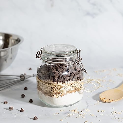 Galashield Glass Jars with Lids Food Storage Jars with Airtight Lids Leak Proof Glass Canisters Kitchen Jars [33 oz]