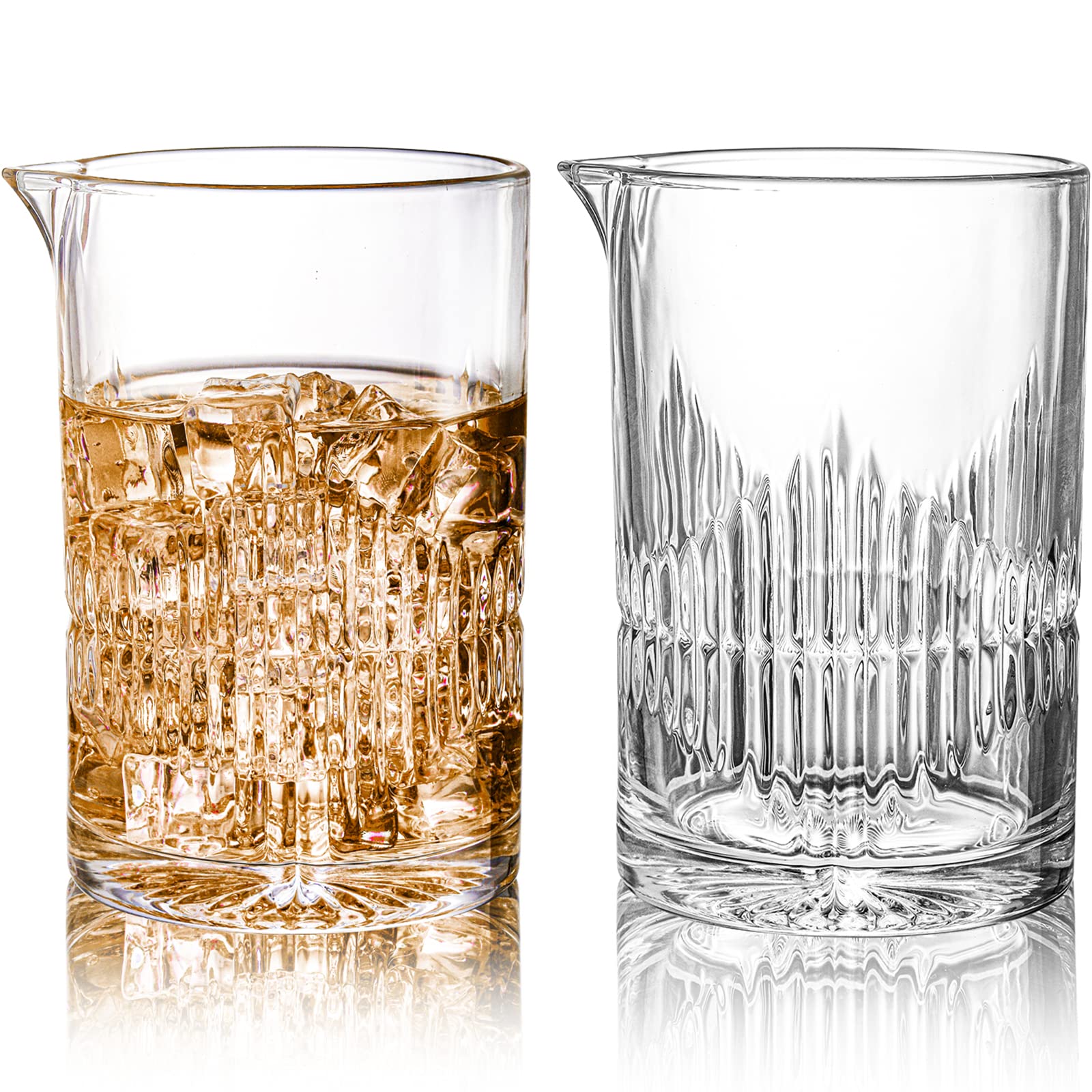 DEAYOU 2 Pack 25 OZ Stirring Glass, Glass Shaker with Weighted Bottom for Bartender, Home, Old Fashioned