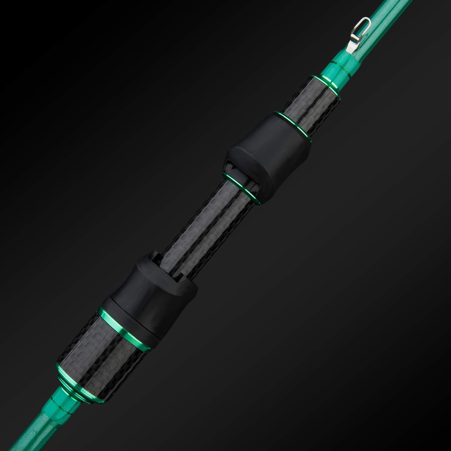 BERRYPRO Ultralight Spinning Fishing Rod, Travel Spinning Rod with Solid Carbon tip Fast Action, 2-8lbs, 1/32-1/8oz (6', 6'6'') (6'6''-Ultra Light-2pc)